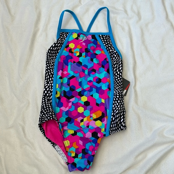 Speedo | Swim | Speedo Diamond Geo Splice Swimsuit Girls | Poshmark